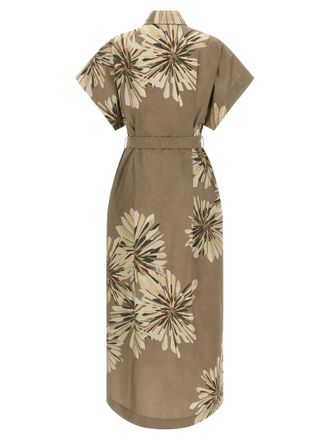 Brunello Cucinelli Womens Bicolor Cotton Long Dress