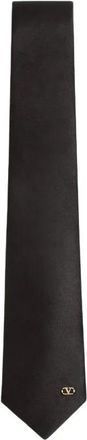 Valentino Garavani Homme, Accessoires, Noir, Taille: ONE Size Valentie Cravate en soie avec d&eacute;tail de la signature VLogo