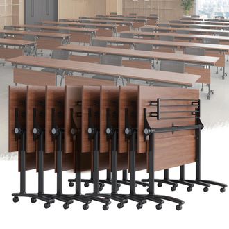 Generic Klappbarer Konferenztisch, Besprechungstisch, Klapptisch mit Rollen, klappbarer Schulungstisch, Faltbarer Konferenztisch mit Rollen f&uuml;r B&uuml;ro, Konferen