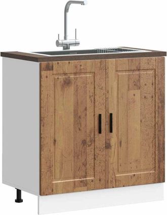 vidaXL Vidaxl - Meuble bas pour &eacute;vier Porto vieux bois bois ing&eacute;nierie