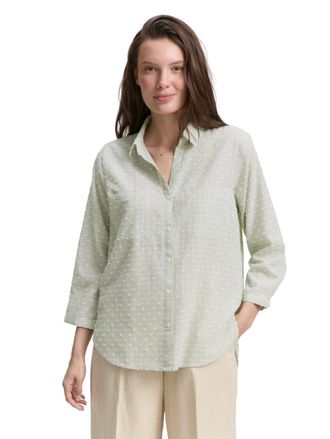 Tom Tailor Damen 1047178 Bluse, 38781 - Green White Dobby Stipe, 40 EU