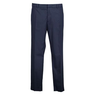 Moncler Homme, Pantalons, Bleu, Taille: XL Pantalon Carotte Bleu Marine Printemps-Été 2022