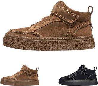 Generic Baskets montantes tendance pour homme - Chaussures de sport d&eacute;contract&eacute;es en cuir - Semelle int&eacute;rieure rembourr&eacute;e douce - Antid&eacute;rapantes - Avec soutie