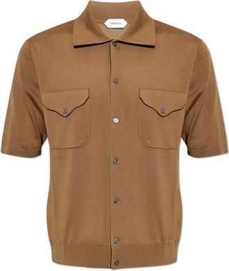 Versace Homme, Pulls, Brun, Taille: XL Cardigan &agrave; Manches Courtes