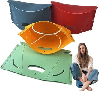 Generic Faltbarer Hocker f&uuml;r Camping, 4 x Reise-Camping-Klapphocker, klein, Taschenformat, wasserdichte M&ouml;bel, schnelles &Ouml;ffnen f&uuml;r Teamaktivit&auml;ten zum Angeln