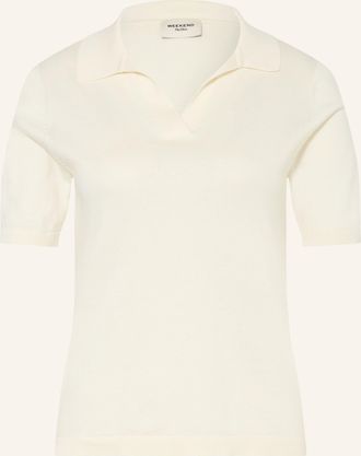Max Mara Weekend Max Mara Strick-Poloshirt Roncolo Mit Seide weiss