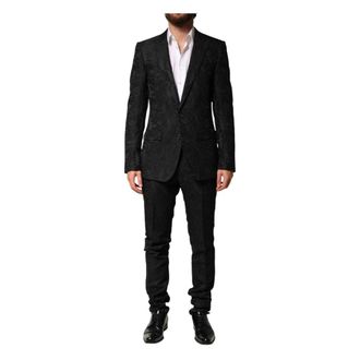 Dolce & Gabbana Brocade Single Breasted 2 Piece Suit - - Suits - Herren - Schwarzk - S