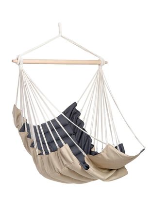 Amazonas Sandals Extra bequemer Hängesessel California Sand weich gepolstert Stablänge 110 cm bis 150 kg zweifarbig Beige/Anthrazit