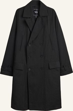 Yohji Yamamoto Y-3 Spun Nylon Cabban Mantel schwarz