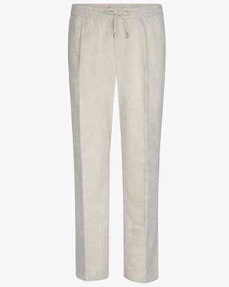 Profuomo Leinenhose mit Baumwollanteil und Bundfalte, Loose Fit in