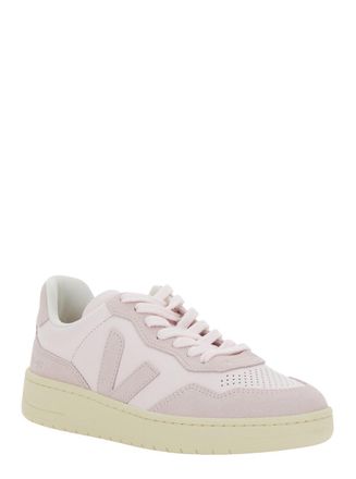 Veja Unisex V90 Pink Sneaker With Logo Leather Trainers