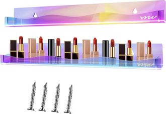 Generico Transparente, schwebende Regale aus Acryl: Wandmontierte 2er-Packung Regale f&uuml;r Kinderzimmer, Badezimmer und Wohnzimmer, unsichtbares rostfreies Desig