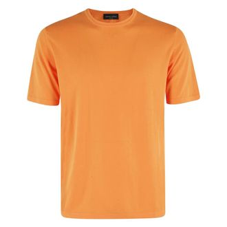 Roberto Collina Oranger Baumwollstrick Kurzarm-Top - - Tops - Herren - Orange - L