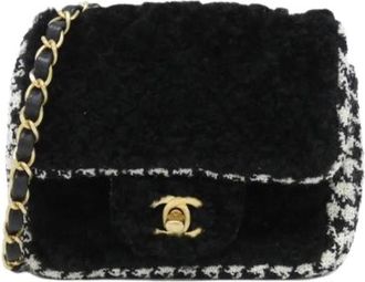 Chanel Sac bandouli&egrave;re en mouton retourn&eacute; et tweed Chanel Pre-owned - Femme - Pre-owned - Multicolore - Taille: ONE Size