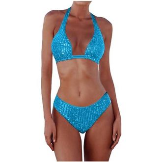 Generic Maillot de Bain Femme Bikini Sexy Maillot de Bain Femme Paillettes, Bikini Triangle Sexy et Brillant, Parfait pour la Plage ou Les Vacances