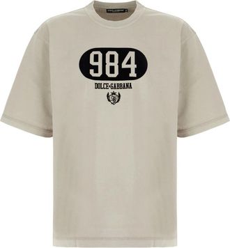 Dolce & Gabbana Homme, Tops, Gris, Taille: XS T-shirt ras du cou