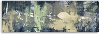 Paul Sinus Art 150x50cm Panoramabild abstrakt Leinwanddruck Kunstdruck Wandbild blau grün beige gemalt