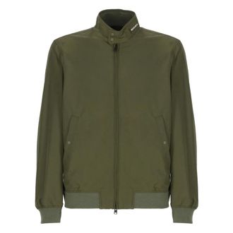 Woolrich Homme, Vestes, Vert, Taille: XL Bomber en M&eacute;lange de Coton Vert