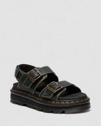 Dr. Martens Zebzag Crazy Horse Leder Sandalen in Gr&uuml;n, Gr&ouml;&szlig;e: 36