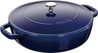 Staub Gusseisen Bräter, Chistera Tropfenstruktur im Deckel für optimale Befeuchtung/Aromaregen, Rund 24 cm, 2,5 L, Für alle Herdarten geeignet inkl. Indukti