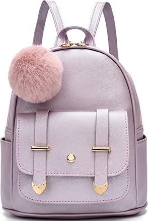 I Ihayner Mini sac &agrave; dos tendance fille, sac &agrave; dos femme, adolescente, sacs &agrave; main en cuir PU, sac &agrave; dos &agrave; pompon, sac &agrave; bandouli&egrave;re, Small, Classique