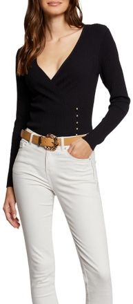 Morgan Langarmpullover mit Wickelkragen Marine S