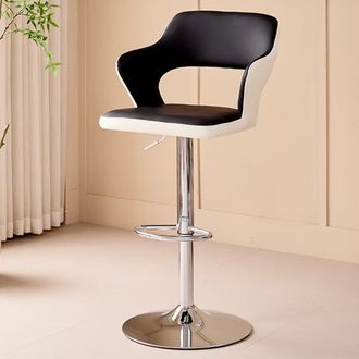 Generic H&ouml;henverstellbarer Barhocker aus Leder mit R&uuml;ckenlehne und Armlehnen - Drehbarer K&uuml;chenstuhl f&uuml;r Esszimmer, B&uuml;ro, Restaurant - Modernes Rot