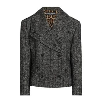 Dolce & Gabbana Doppelreihiger Tweed-Blazer - - Jackets - Damen - Grau - XS