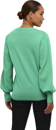 Kaffe Strickpullover KAlizza Damen Strickpullover Langarm Rundhals Mode Pulli M, Gumdrop Green M