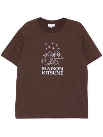 Maison Kitsuné t-shirt à imprimé graphique - Marron