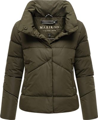 Marikoo kurze Damen Steppjacke mit Kragen & Druckkn&ouml;pfen - Jalliaa