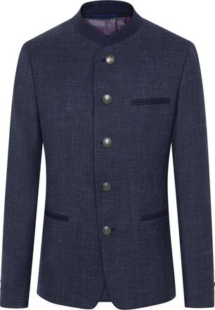 Poldi Traditioneller Trachtenjanker Friedrich aus einem Schurwolle-Leinen-Mix in