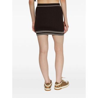 Amiri Ribbed-Knit Wool Skirt - Brown