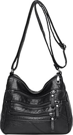 Generic Sac à bandoulière décontracté à bandoulière réglable pour femme, sac en cuir pour femme, sac à bandoulière en cuir, Noir, Taille unique
