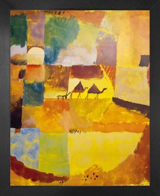 1art1 Paul Klee Poster Kunstdruck Bild und MDF-Rahmen - Zwei Kamele Und EIN Esel, 1919 (50 x 40cm)
