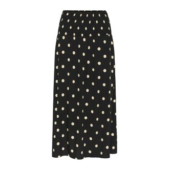 Saint Tropez Maxirock Schwarz Creme Brulee Gro&szlig;er Punkt - - Skirts - Damen - Schwarzk - XS