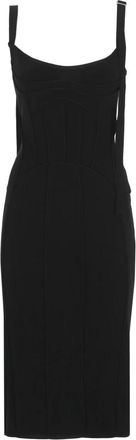The Attico Femme, Robes, Noir, Taille: 34 FR Robe Midi Ajust&eacute;e