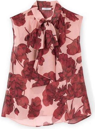 Motivi Femme, Blouses et Chemises, Rose, Taille: 38 FR Blouse fleurie en cr&ecirc;pon