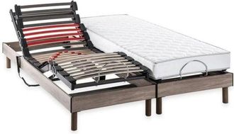 Les Tendances Les Tendances - deko dream Ensemble matelas+sommier relaxation électrique comfort Samba - 2x80x200 cm - Matelas mousse