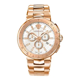 Versace Mystique Sport Chronograph Edelstahl Armband - - Accessories - Herren - Rosa - ONE SIZE