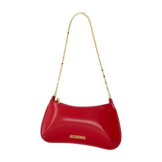 Jacquemus Womens Le Petit Bisou Chaine - Jacquemus Leather Red Calfskin Bags Shoulder-Hobo-Bags