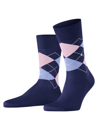 Burlington Herren Socken Manchester M So Baumwolle gemustert 1 Paar, Blau Night Blue 6583, 40-46
