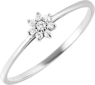 Edenly Ring Blüte - Daisy - Weißgold, 18 Karat, mit Diamanten