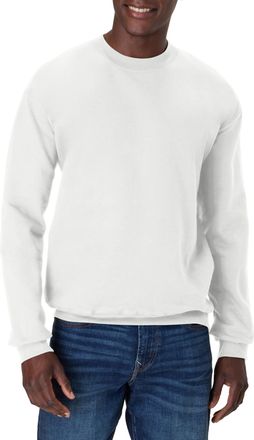Hanes Herren Schwerem Fleece, Rundhalsausschnitt Sweatshirt, Weiss/opulenter Garten, Small