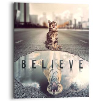 Reinders Wandbild, Glaube an dich!, Wohnzimmer, Bilder, Wanddeko, Room Decor, MDF, Braun, 50 x 40