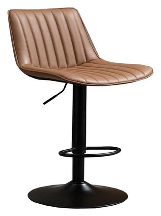 Generic Verstellbarer Drehhocker mit R&uuml;ckenlehne und Polster, wei&szlig;er Leder-K&uuml;cheninselstuhl in Tresenh&ouml;he, armloser Fr&uuml;hst&uuml;ckshocker