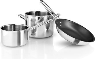 Eva Solo | Edelstahl StarterSet Kasserolle 3 pcs. | Topfmaterial gut für die tägliche Anwendung geeignet | Edelstahl
