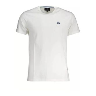 La Martina Wei&szlig;es Besticktes T-Shirt Eleganter Stil - - Tops - Herren - Wei&szlig; - 2XL