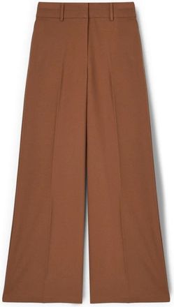 Motivi Femme, Pantalons, Brun, Taille: 40 FR Pantalon large en tissu serg&eacute;