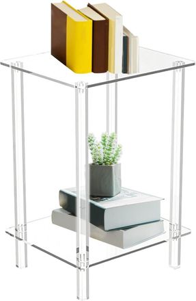 Generico Kleiner Nachttisch, Acryl, transparent, klein, f&uuml;r Schlafzimmer, multifunktionales Regal f&uuml;r Wohnzimmer, Schlafzimmer, Apartments